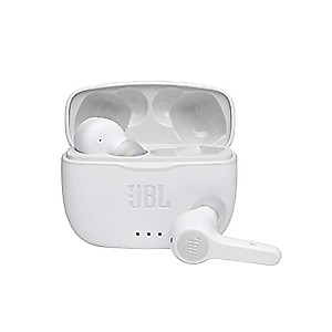 JBL Tune 215TWS True Wireless Earbud Headphones Pure Bass Sound, Bluetooth, 25H Battery, Dual Connect (White)
