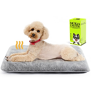 Mora Pets Dog Crate Pad Waterproof Dog Bed Mat Ultra Soft Pet Bed with Removable Washable Cover Anti-Slip Bottom Memory Foam Kennel Pad for Dogs Cat Puppy 24 x 18 inch Light Grey