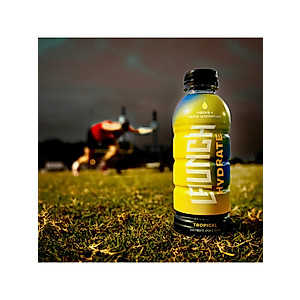 Launch Hydrate Sports Drink, Strawberry Lemon, 16 Fl Oz, Electrolytes, Vitamins and Minerals Packed, Perfect for Athletes, (Pack of 12)