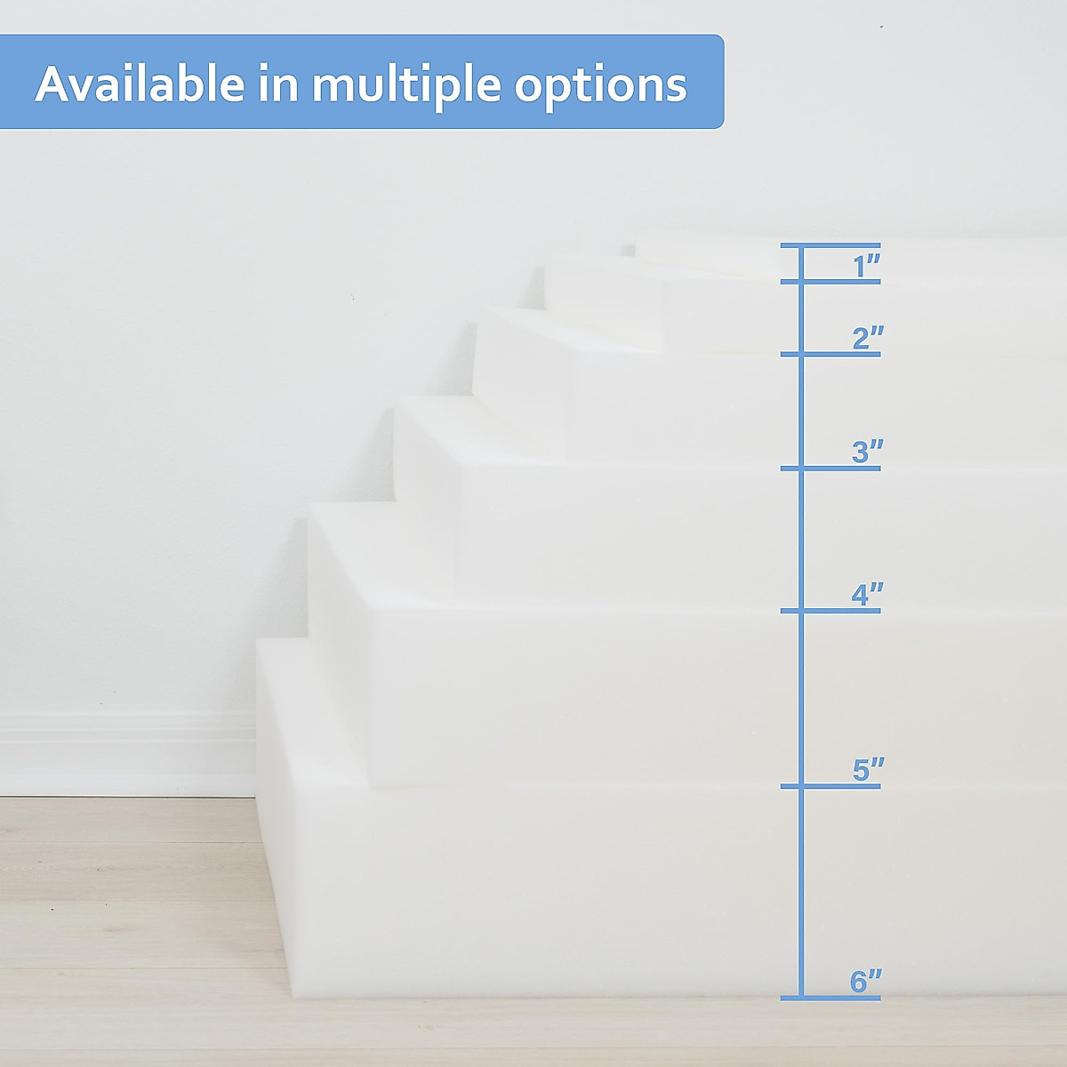 GoTo Foam 3" Height x 24" Width x 72" Length 44ILD (Firm) Upholstery Cushion