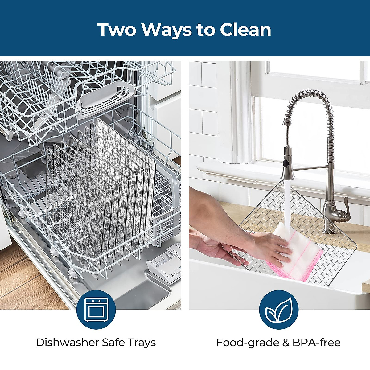 OSTBA Food Dehydrator Machine, 9 Stainless Steel Trays Dehydrators for Food and Jerky, Herbs, Veggies, Fruits, Adjustable Temperature and 48H Timer, Overheat Protection, 1000W, Recipe Book Included