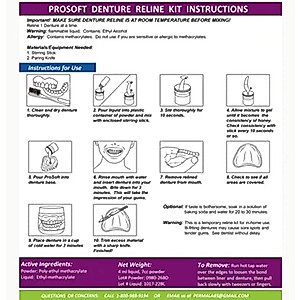 6 Denture Reline Kits Denture Reline- ProSoft Reliner-liner For loose Dentures