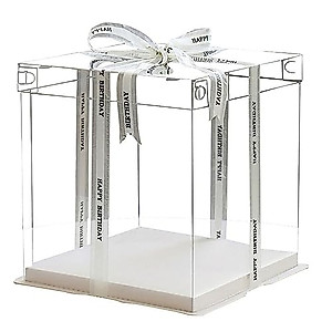 SOLUSTRE 2pcs Cake Stand Suitcase Disposable Containers Cake Holder with Lid Clear Containers with Lids Birthday Cake Packaging Packing Box Paper Cup Cake Box Heighten Dessert