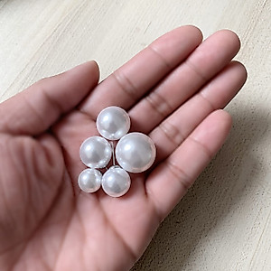 Big Pearl Earrings for Women Oversized Classic Faux Round Studs White Simulated Large Pearl Earrings for Women -14mm