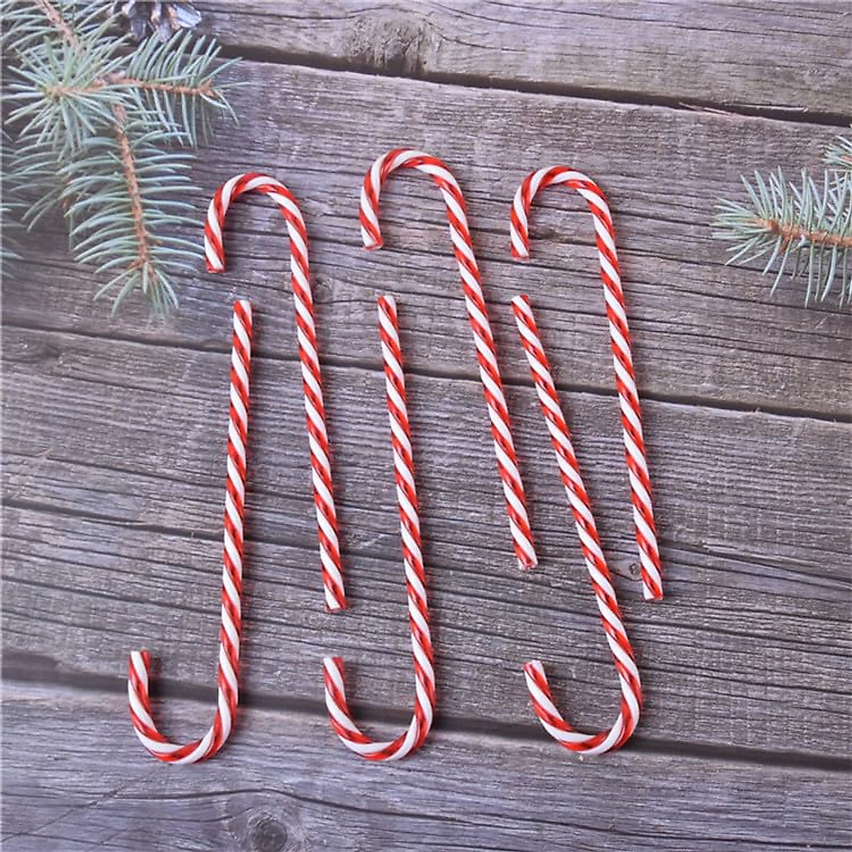 2024 New Halloween Christmas Acrylic Christmas Tree Decoration Small Cane, 24 per Pack, Suitable for Various Decorations, Fruit Plate Dinner Plate Christmas Tree Cake (24)