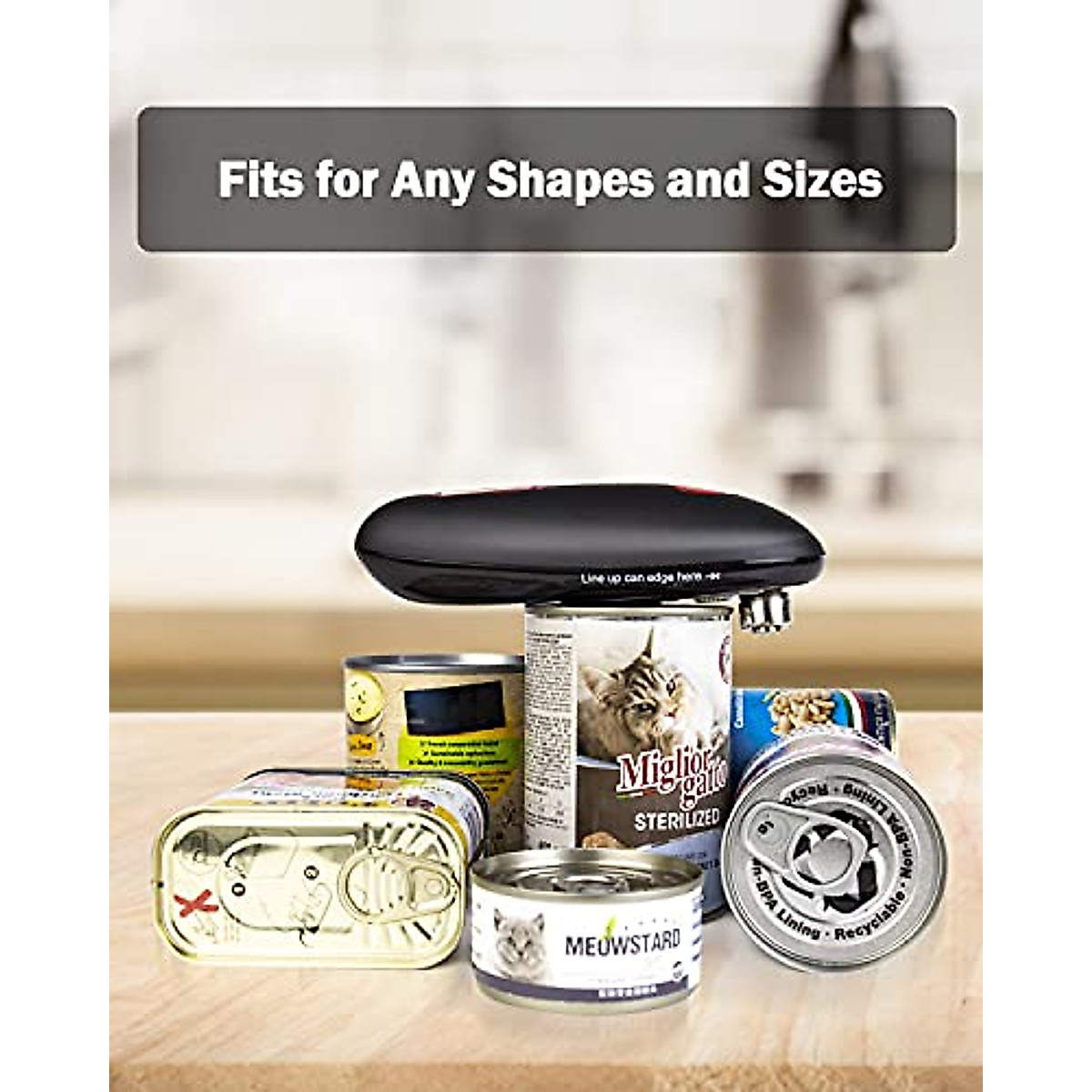 Electric Can Opener for kitchen, Handheld Battery Powered Can Opener with Smooth Edge, Small Portable One Touch Automatic Can Opener with Stainless Steel Blade, Gifts for Seniors with Arthritis