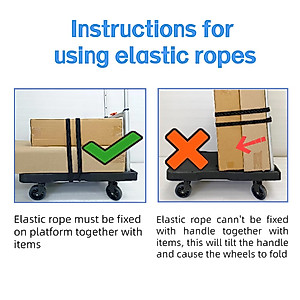 HBFBDRCT Folding Hand Truck, 150kg/330 Lbs Heavy Duty Luggage Cart, Portable Utility Dolly Platform Cart with Adjustable Handle for Auto, Luggage, Personal, Travel, Moving Shopping and Office Use