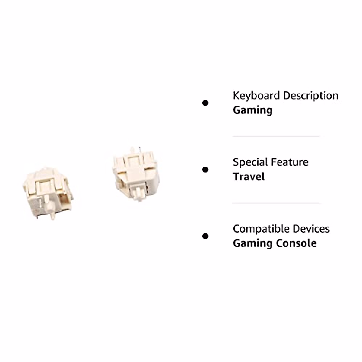 KAILH Novelkeys Cream MX SMD 5 Pin RGB Switches for Backlit Mechanical Gaming Keyboard (68 pcs, Novelty Cream)