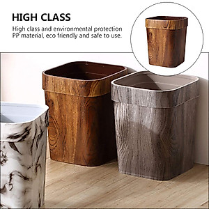 SEWACC Garbage Cans Wood Trash Can Wastebasket Small Rustic Rectangular Garbage Container Bin for Bathroom Bedroom Kitchen Home Office Garbage Containers Plastic Bins