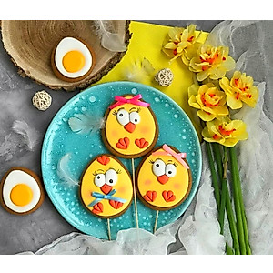 Pieces Easter Cookie Cutters, 3.54" 3.35" 3.2" Egg Cute Bunny Rabbite Shapes Cookie Cutters Stain Steel Sets Holiday Themed Party Supplies