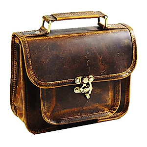 Leather Women's Hippie Leather Purse Cross-body Shoulder Bag Travel Satchel Handbag tote 9" x 7"