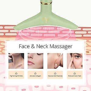 Ms.W Facial Massager for Women, Portable Facial Massager for Skin Care, Electric Facial Massage Kit, 45 ± 5℃ Heating and 3 Massage Modes-* (Green)