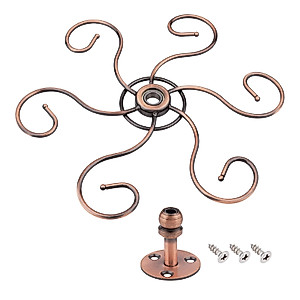 MOCOUM 360 Degree Rotatable Wine Glass Rack Under Cabinet, Wine Glass Hanger Rack Wire Wine Glass Holder Stemware Hanging Storage for Cabinet Kitchen Bar (1, Red Bronze)