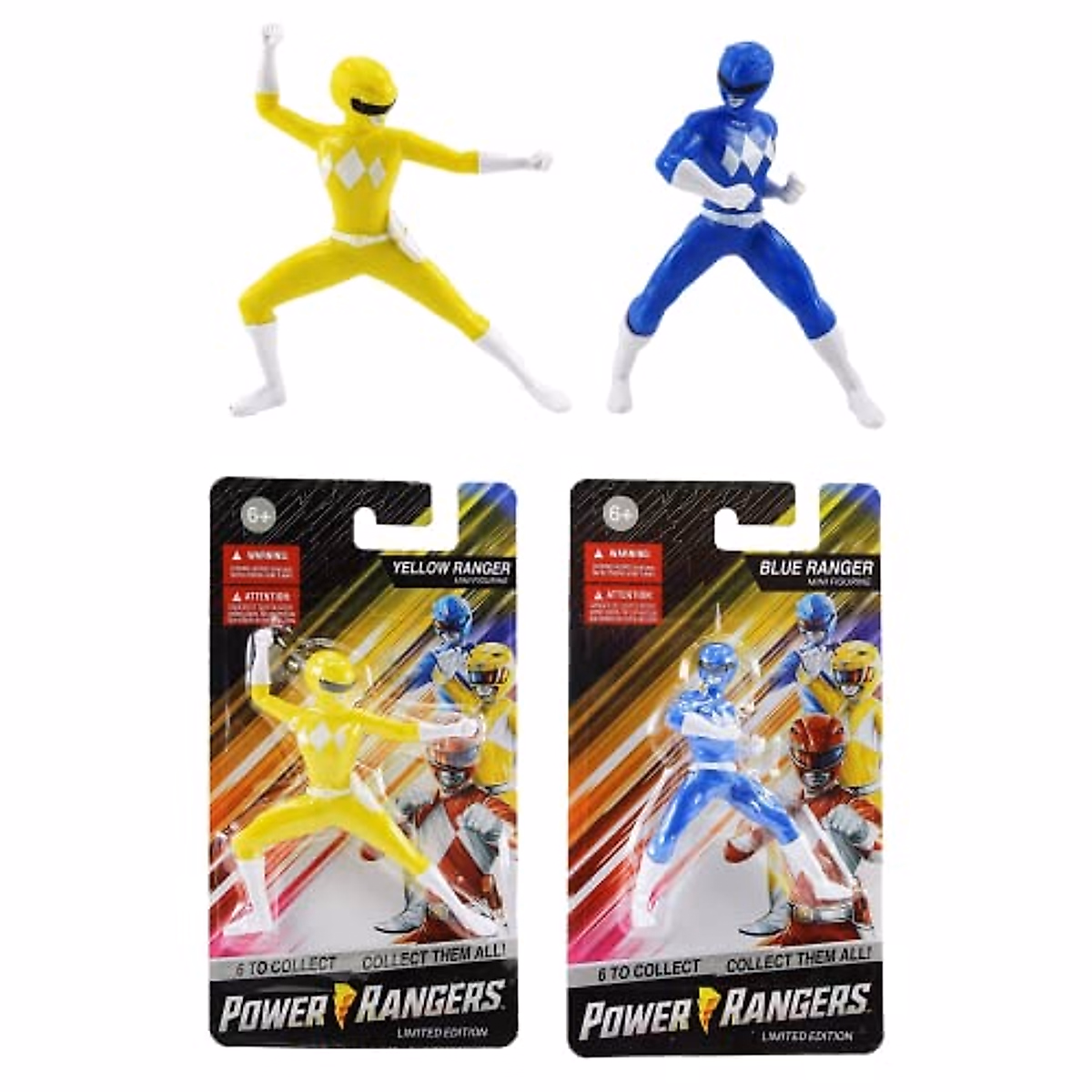 Limited Edition Power Rangers Sets - 2.5" 6.5cm Mini Figures - Yellow & Blue Rangers Set of 2