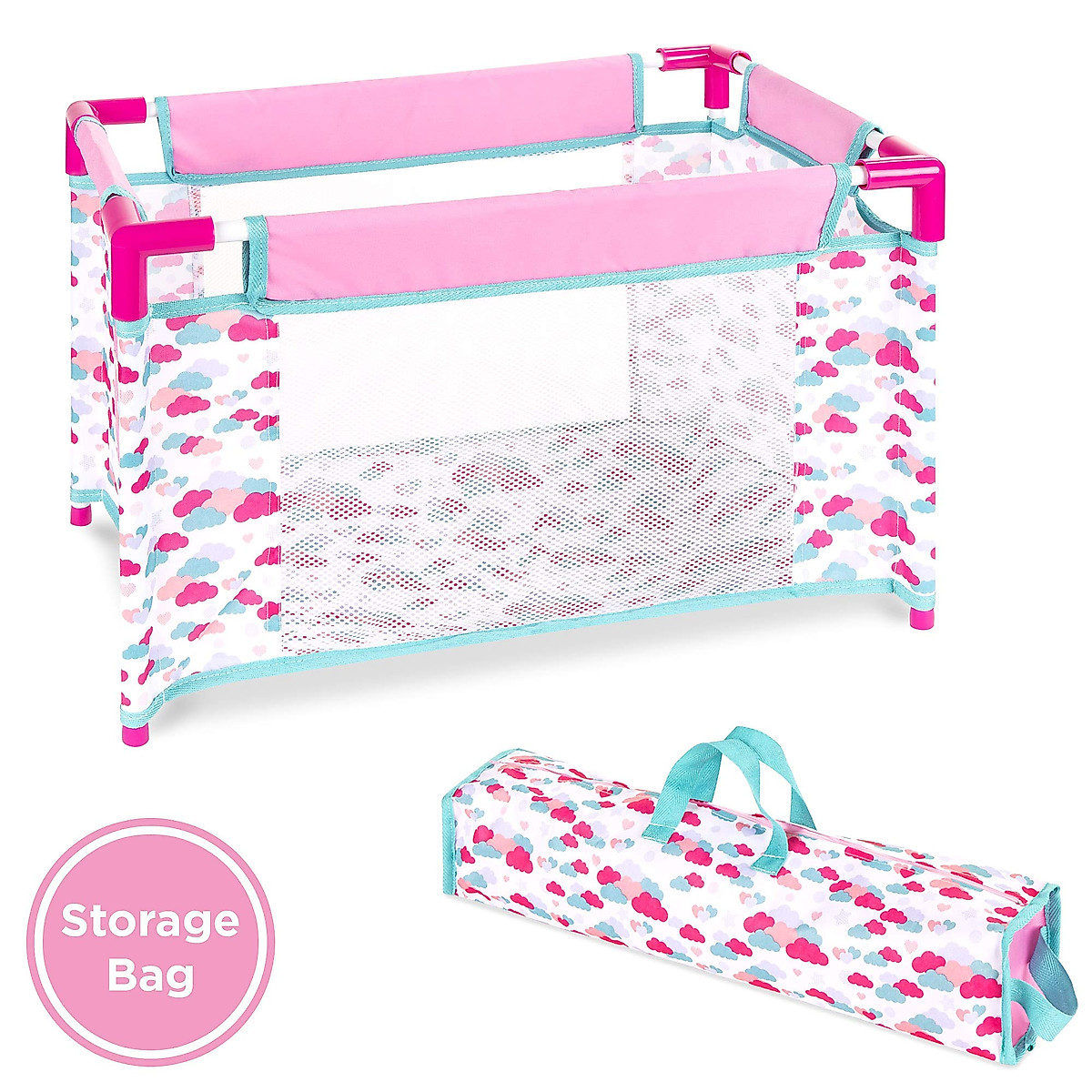 Best Choice Products Kids 15-Piece 13.5in Newborn Baby Doll Nursery Role Play Playset w/Stroller, Travel Cot, Play Mat, Travel Bag, Carrier, Seat, Accessories