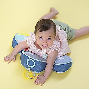 Baby Steps Tummy Time Soft Developmental Pillow for Babies 0-6 Months,Newborns and Infants Fun Play Time On Tummy, Ergonomic Design,Comfortable Tummy Time,with Detachable Ring Toys