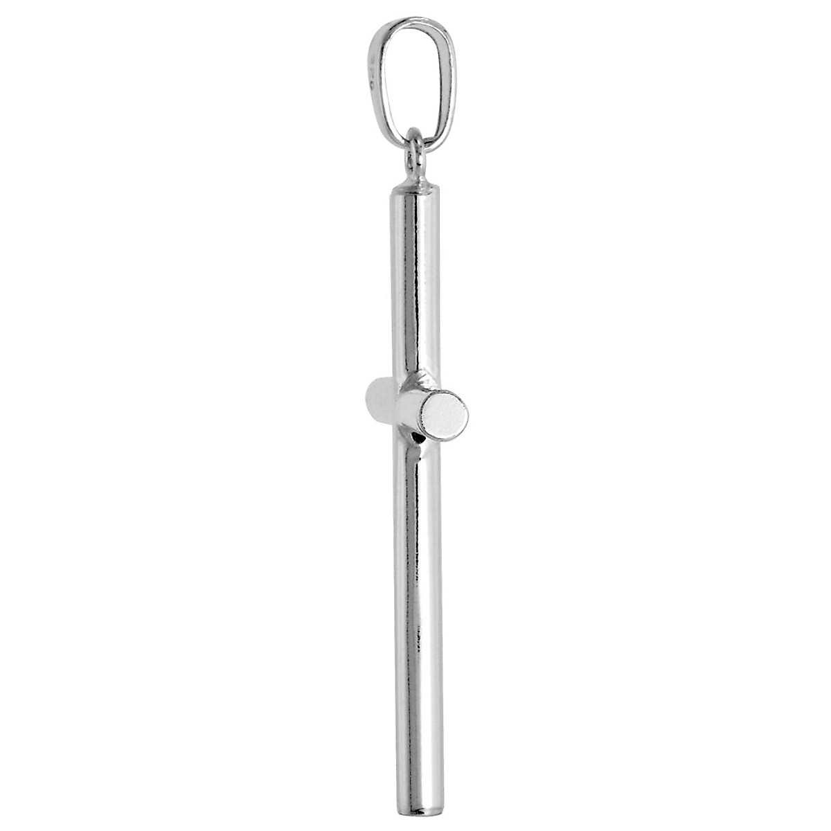 Sterling Silver Large Plain Cross Pendant for Men and Women 5mm Tubular High Polished 2 3/4 inch