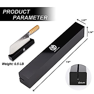 Knife Block/Knife Stand for Cleaver Nakiri Santoku and any Flat Edge Kitchen Knives - Black Acrylic