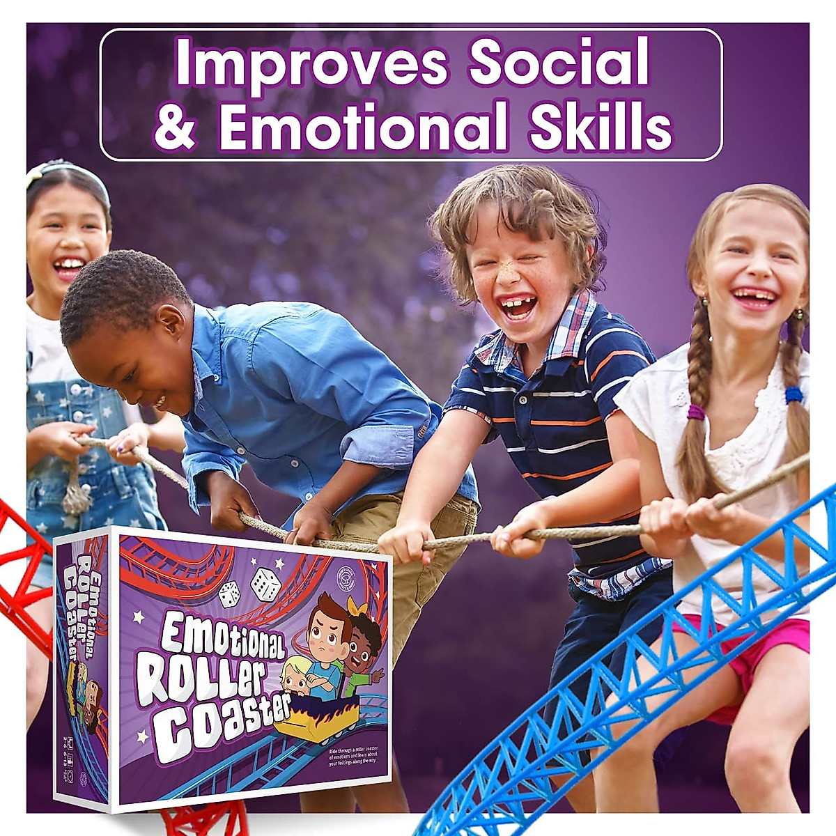 Emotional Rollercoaster | Anger Management Board Game For Kids & Families | Therapy Learning Resources | Anger Control Card Game | Emotion Board Games Games For Kids ages 4-8 -12 | Social Emotional