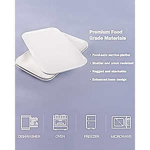 DELLING Large Serving Platter Set, 16 inch Large Serving Tray, White Porcelain Platters for Serving Food, Large Serving Trays for Party, Entertaining, Fruit, Appetizer, Oven Safe Dinnerware Set of 3