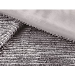 Mossy Oak - Nativ Living Corduroy, Nature Inspired Corduroy Knit Throw Blanket - Charcoal Gray, 50 x 60