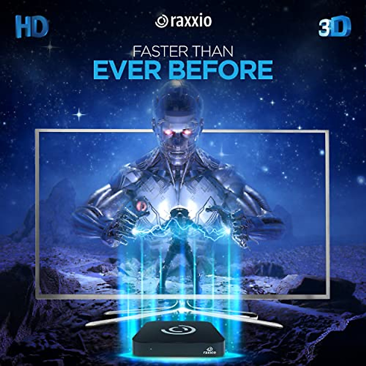 Raxxio Android TV Box - RAX2100 Android 9.0, Ultra HD 4K 75fps, 4 GB RAM, 64 GB ROM, WiFi 2.4G + 5G, USB 3.0, and Bluetooth 4.1 Enabled Smart Android Box with HDMI Cable and Bluetooth Remote Control