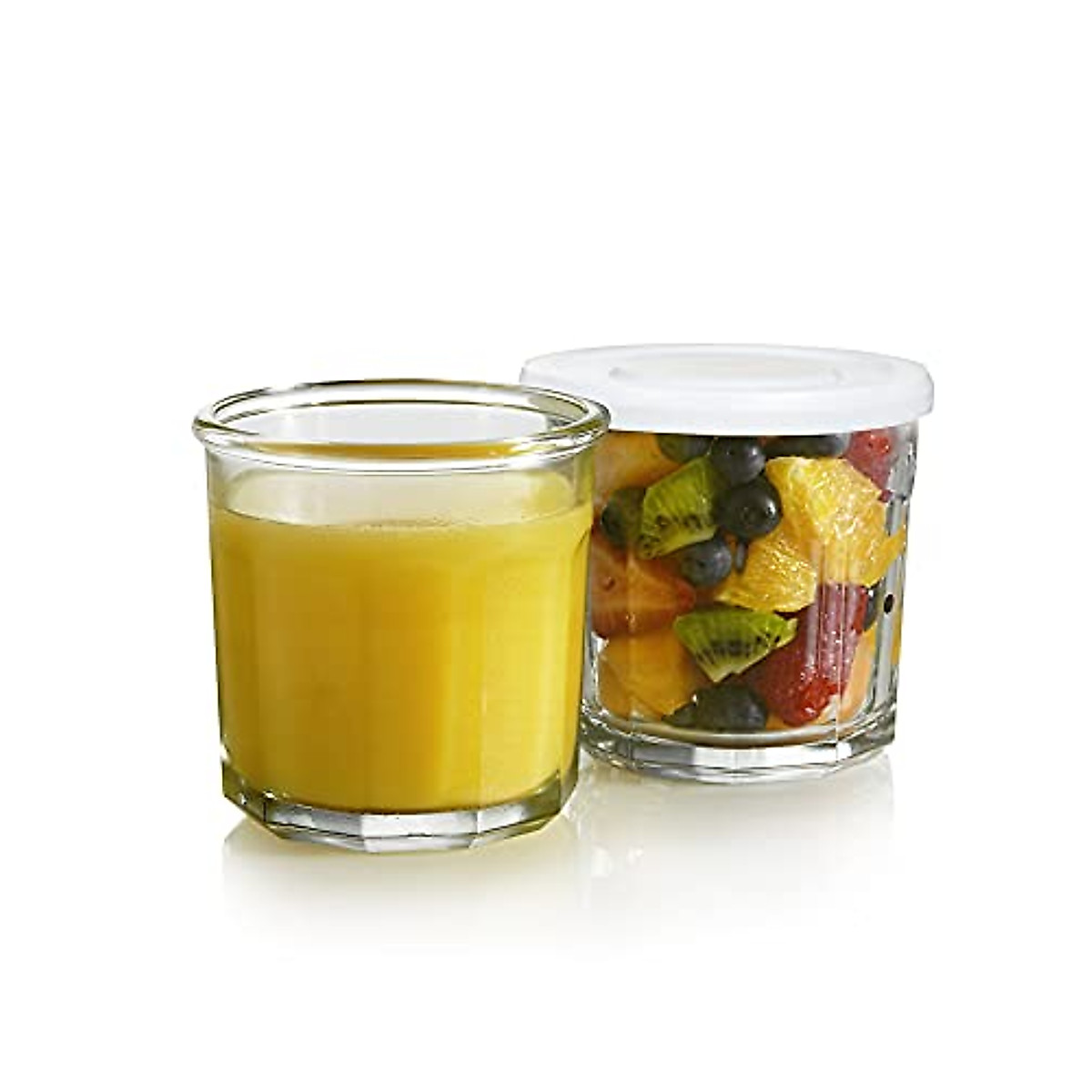 Luminarc N7593 Working Glass Storage Jar with Lids, 14 Ounce, Set of 4, Clear