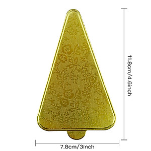 200 Pcs Mini Cake Boards, Floral Embossed Gold Mousse Cake Boards Mini Cake Bases Cake Paper Board Plates Cupcake Dessert Displays Tray Cardboard Dessert Board Pastry Base (Triangle Cake Boards)