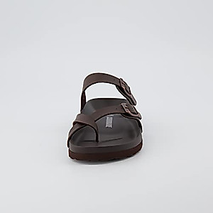 CUSHIONAIRE Women's Laker soft footbed Sandal with +Comfort, Dark Brown 7.5