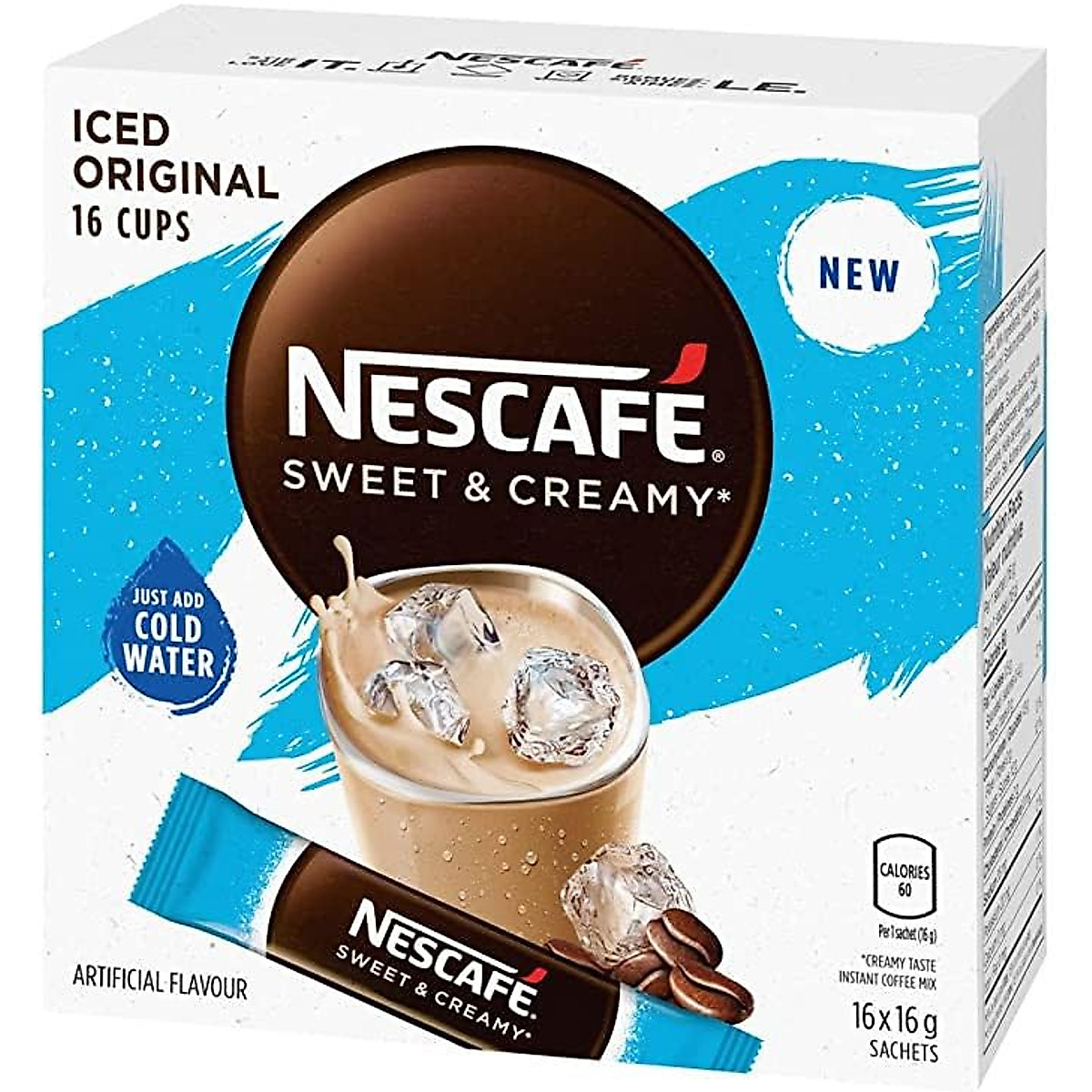 Nescafe Sweet & Creamy Iced Coffee, Instant Coffee Sachets, 16x16g {Imported from Canada}