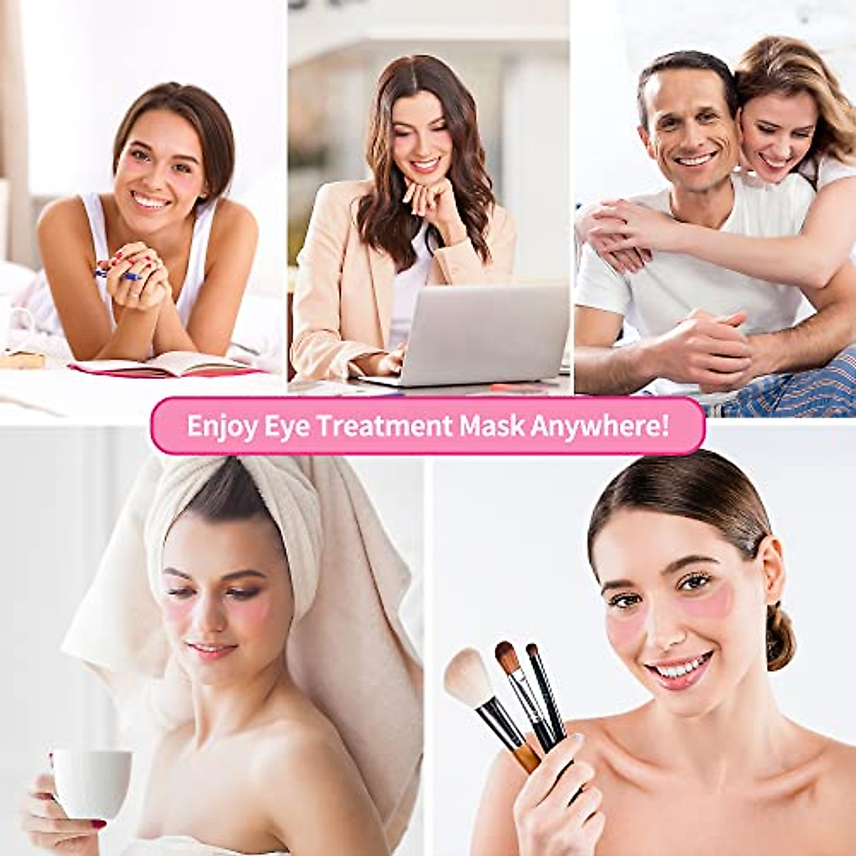 BREYLEE Rose Eye Mask– 60 Pcs - Puffy Eyes and Dark Circles Treatments – Look Younger and Reduce Wrinkles and Fine Lines Undereye, Improve and Firm eye Skin - Pure Natural Material Extraction