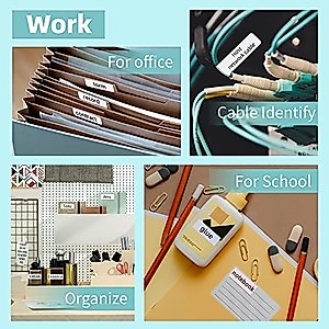Phomemo D30 Label Maker Machine with Tape, Portable Bluetooth Label Printer, Small Smart Phone Handheld Sticker Mini Labeler Multiple Templates Font Icon Easy to Use Inkless Rechargeable F Office Home