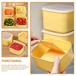 Luxshiny 2pcs Cheese Slice Holder Cheese Keeper Box Reusable Butter Box Plastic Cheese Storage Containers Airtight Fresh Keep Cheese Case with Lids for Home Kitchen Fridge