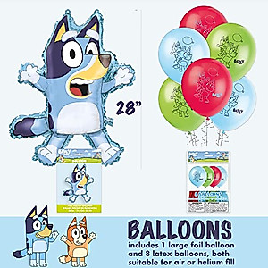 Unique Bluey Birthday Party Supplies | Bluey Party Supplies | Bluey Birthday Decorations | Bluey Party Decorations | With Bluey Balloons, Banner, Tablecover, Bluey Plates, Bluey Napkins, Button