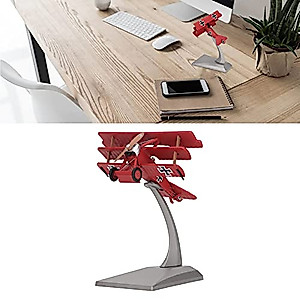 DAUERHAFT Aircraft Fighter Model, Red Fluent Lines Stand Accessories Die Cast Fighter Model Decorative Ornaments Simulation for Aviation Enthusiasts for Office