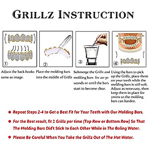 TOPGRILLZ Joker Costume 18K Gold Plated Hip Hop Iced Out Hustla Top and Bottom Face Grills for Your Teeth(Hustla)