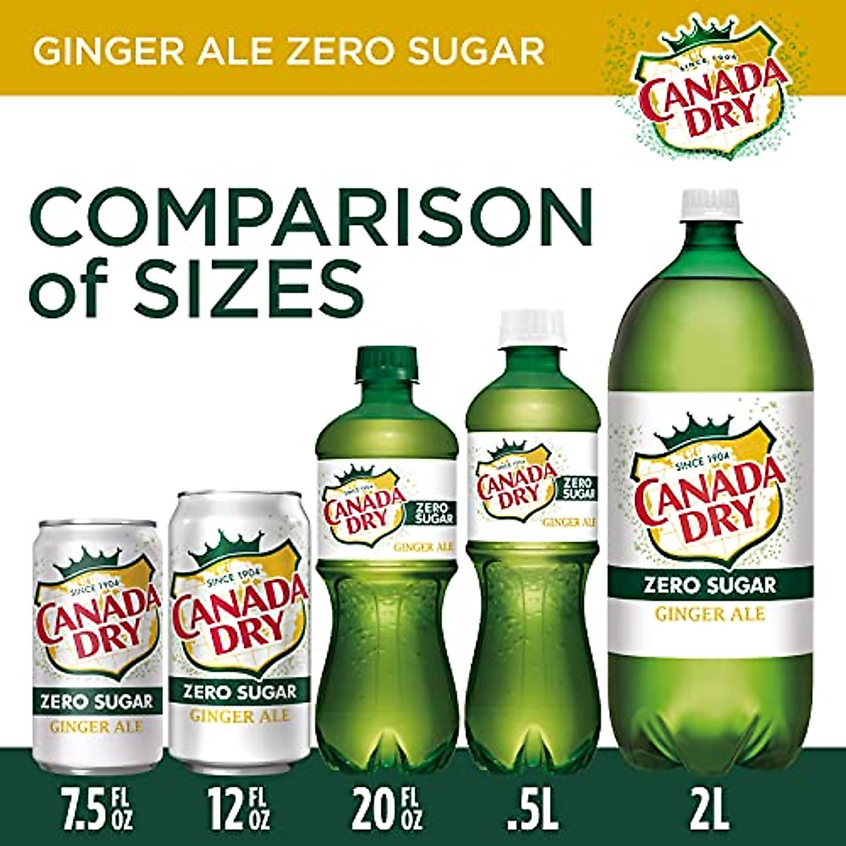 Canada Dry Zero Sugar Ginger Ale Soda, 12 fl oz cans (Pack of 12)