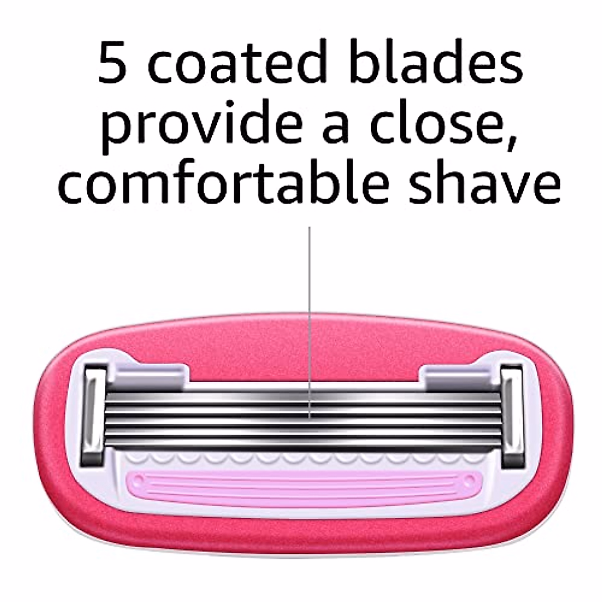 Amazon Basics 5 Blade FITS Razor for Women, Fits Amazon Basics and Venus Handles, Includes 1 FITS System Handle, 2 Cartridges & 1 Shower Hanger, Pink