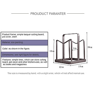 Pot Lid Rack, Organizer Pot Lid ,Organizer Cutting Board Holder ,Simple Houseware Kitchen, Bakeware Pot Lid Rack Holder Organizer(Bronze)