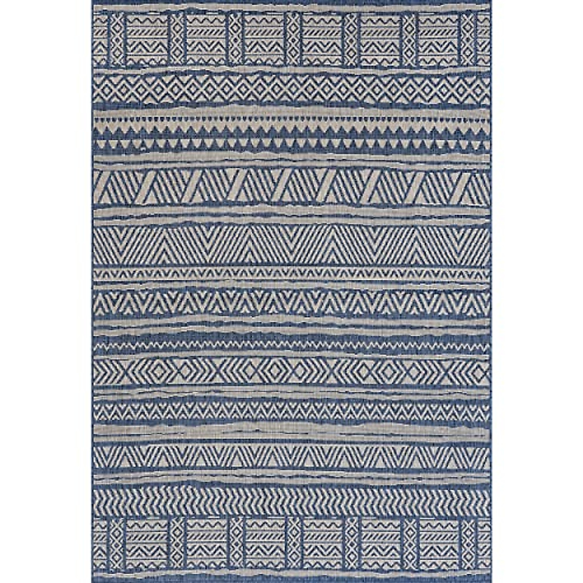 nuLOOM Abbey Tribal Striped Indoor/Outdoor Area Rug, 5' x 8', Blue
