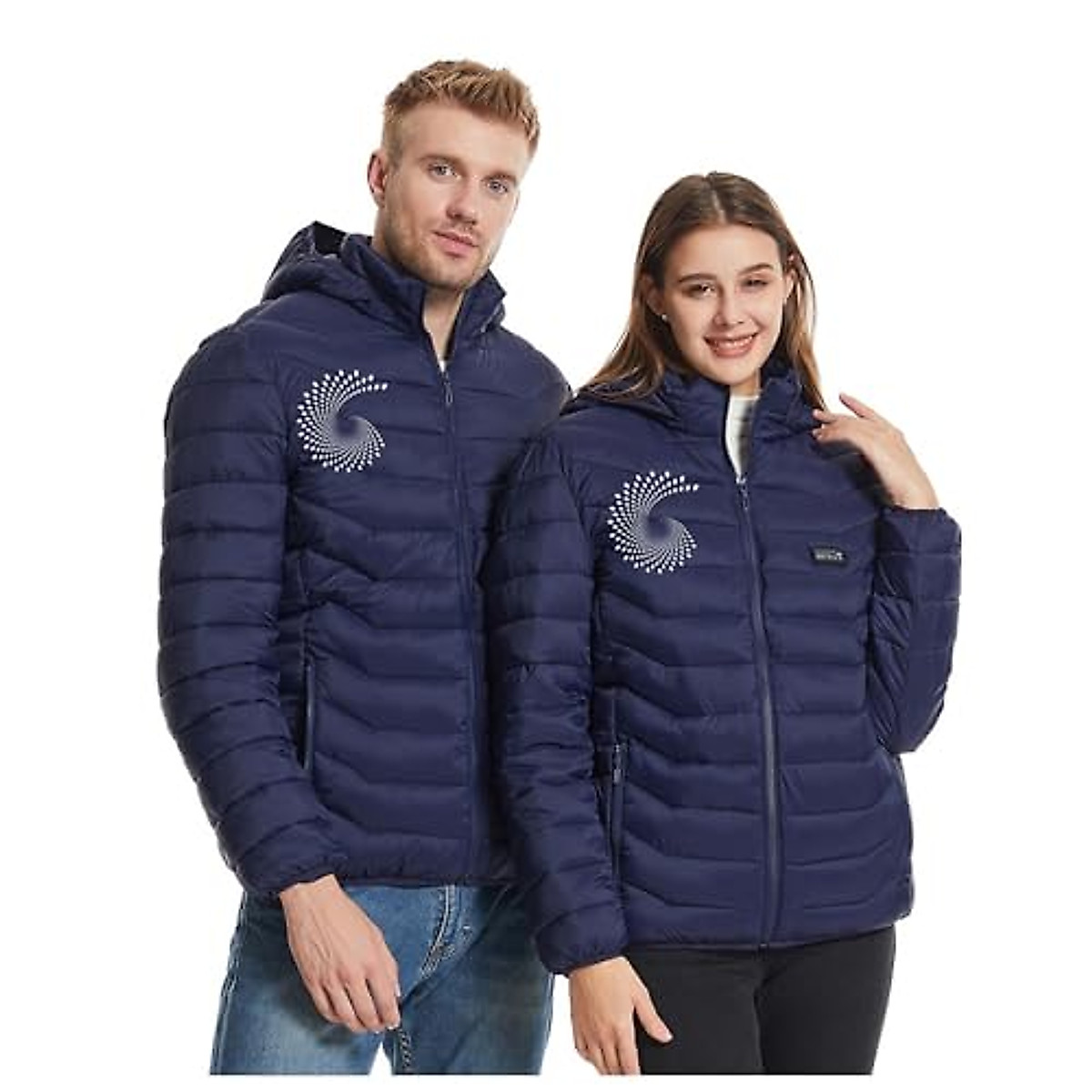 EAUFUM Black Of Friday Deals 2023 Heated Jacket for Men And Women 21 Heating Zones Electric Heating Coat Lightweight Hooded Puffer Coat Cyber Of Monday Deals 2023