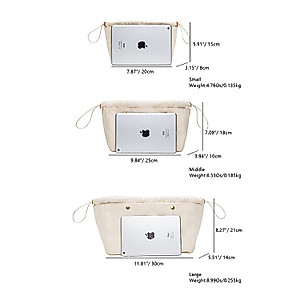 YONBEN Purse Organizer Insert, Easy Handbag organizer with Zipper, Inside Bag Divider & Tote Shaper Tote Bag in Bag Inside Purse Organizer (M)