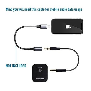 SONICAKE Wireless Lavalier Microphone 2.4GHz 164 ft/50M Range 10 Hrs, Compact Wireless Mic System(1 TX +1 RX) for iPhone/Android/DSLR Camera,Vlog,Podcast,Live Streaming,Video Recording,Interview