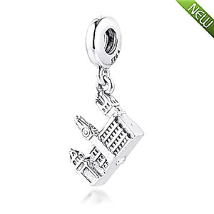 Zhou Kou Li 2020 Summer Prague Charles Bridge Dangle Bead 925 Silver DIY Fits for Original Pandora Bracelets Charm Fashion Jewelry