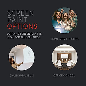 Projector Screen Paint - High Definition, 4K/8K, Ultra White - Gallon