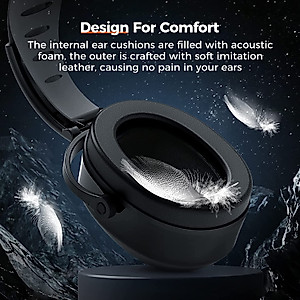 SNR 31dB Noise Blocking Earmuffs, Noise Cancelling Headphones for Autism, Foldable Ear Hearing Protection Ear Muffs with Flexible Headband, Safety Earmuffs for Shooting/Mowing, with Carrying Bag