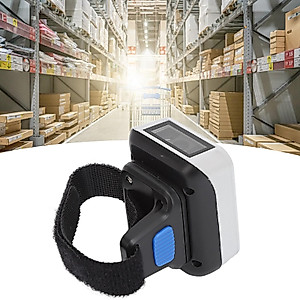 Zyyini Wearable Ring Barcode Scanner, 1D 2D QR Hands Mini Finger Bar Code Reader with 2.4G, USB Wired and BT4.2, for Laptops, PCs, POS, Smartphones, Tablets