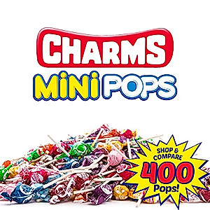Tootsie Roll Charms Mini Pops, 18 Flavors,5 pounds, 400 Count Individually Wrapped, Peanut-Free Lollipops
