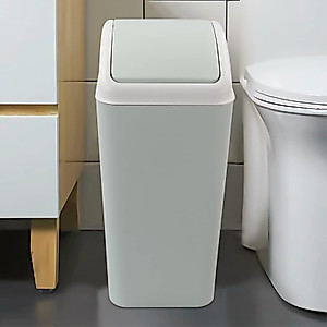 Kekow 4.5 Gallon Small Plastic Trash Can, Swing Lid Waste Can, Blue