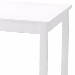 PJ Wood Children's Table for Creative Play, Puzzles and Games, Solid Rubberwood and Fiberboard Construction, Ideal for Ages 0-6 Years, White